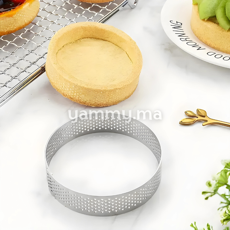 Cercle à Tartelette Perforé Inox 10cm x h 2cm