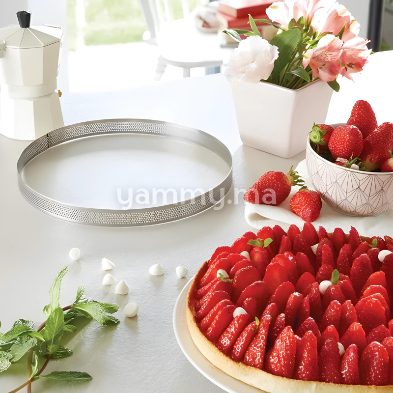 Cercle à Tarte Perforé Inox 18cm x h 2cm