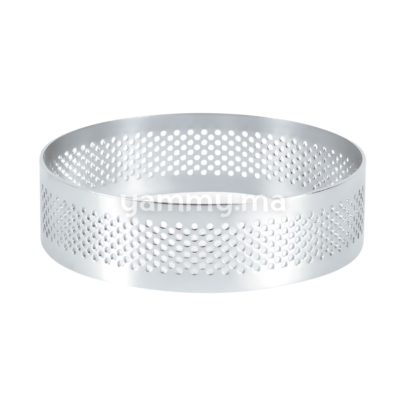 Cercle à Tartelette Perforé Inox 10cm x h 2cm