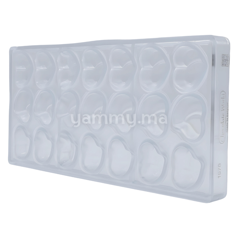 Moule Chocolat en Polycarbonate 3 Coeurs Modern "CW1576" - Chocolate W