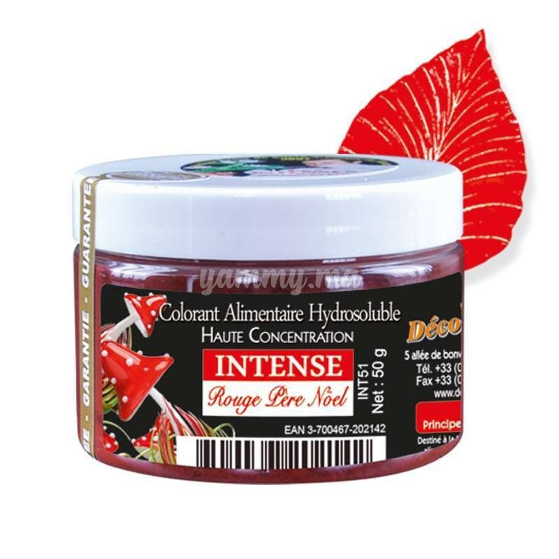 Colorant Alimentaire Hydrosoluble Intense en Poudre Rouge Père Noël 50